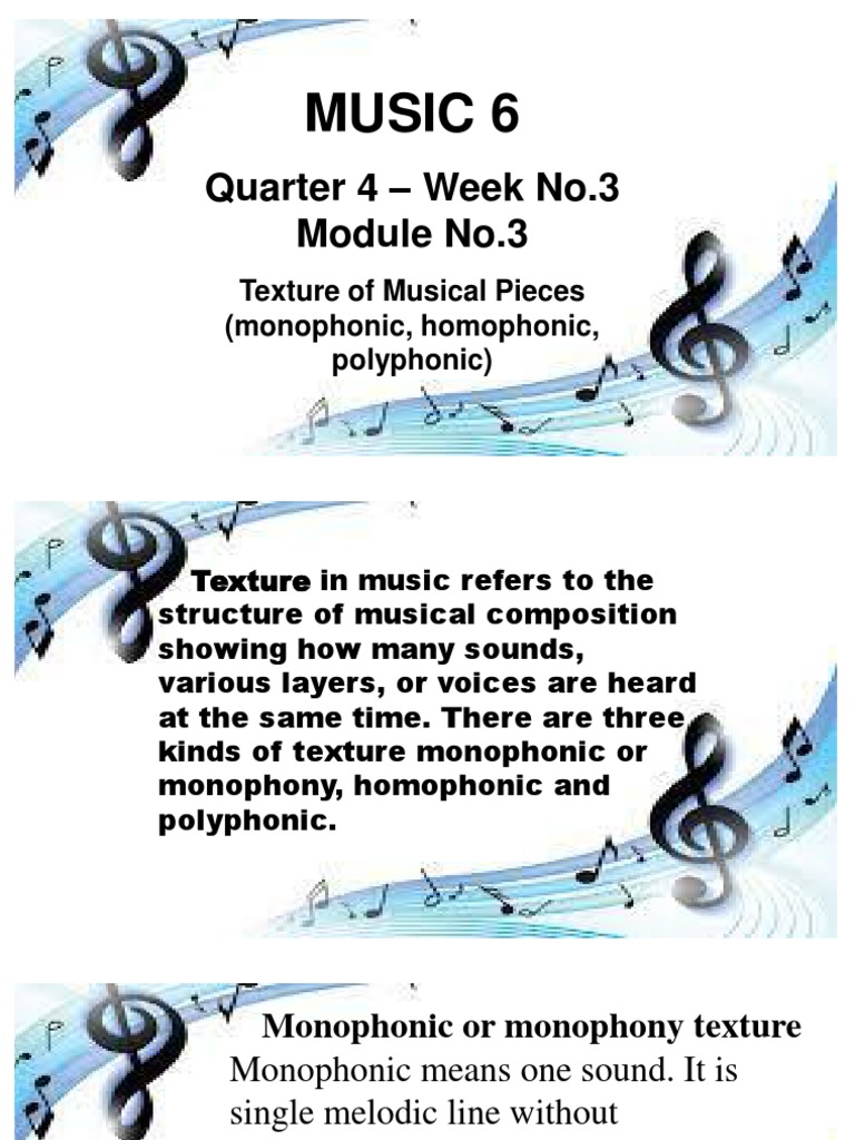 Exploring Musical Texture: A Study of Monophonic, Homophonic, and ...