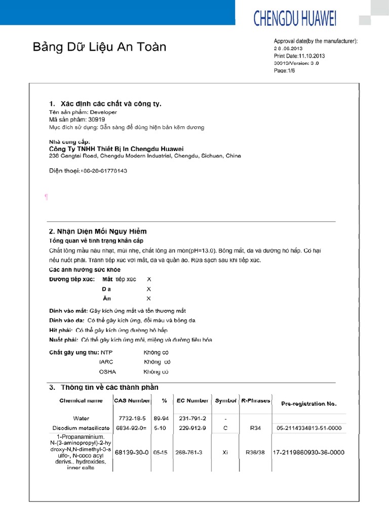 MSDS Developer - VN | PDF