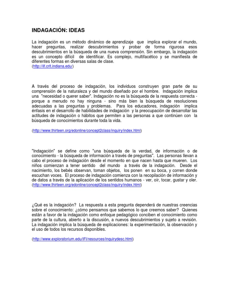 Proceso de Indagacion | PDF | Aprendizaje | Conocimiento