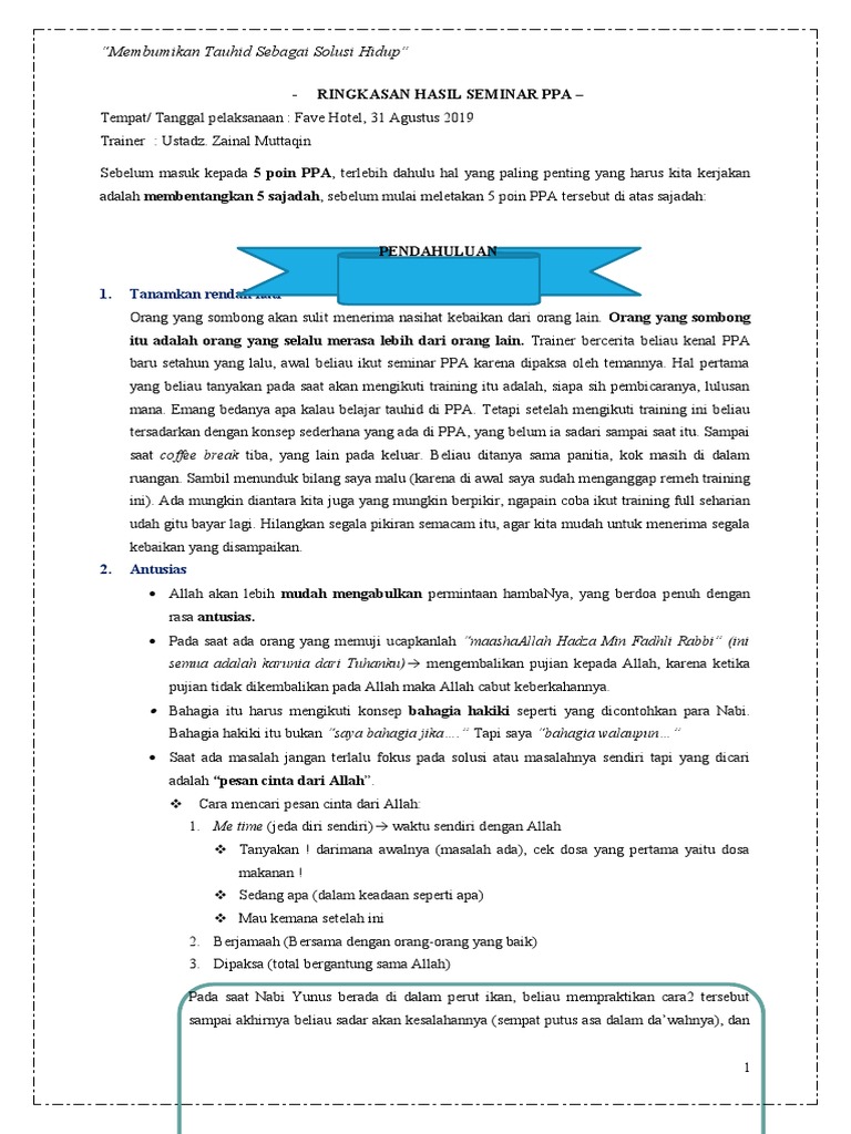Ringkasan Hasil Seminar Ppa | PDF | Karier & Perkembangan | Pengembangan Diri
