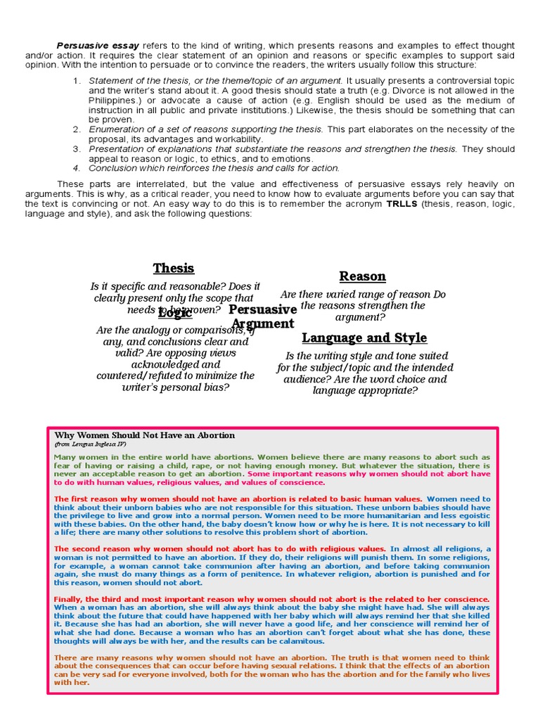 Persuasive Essay | PDF | Argument | Reason