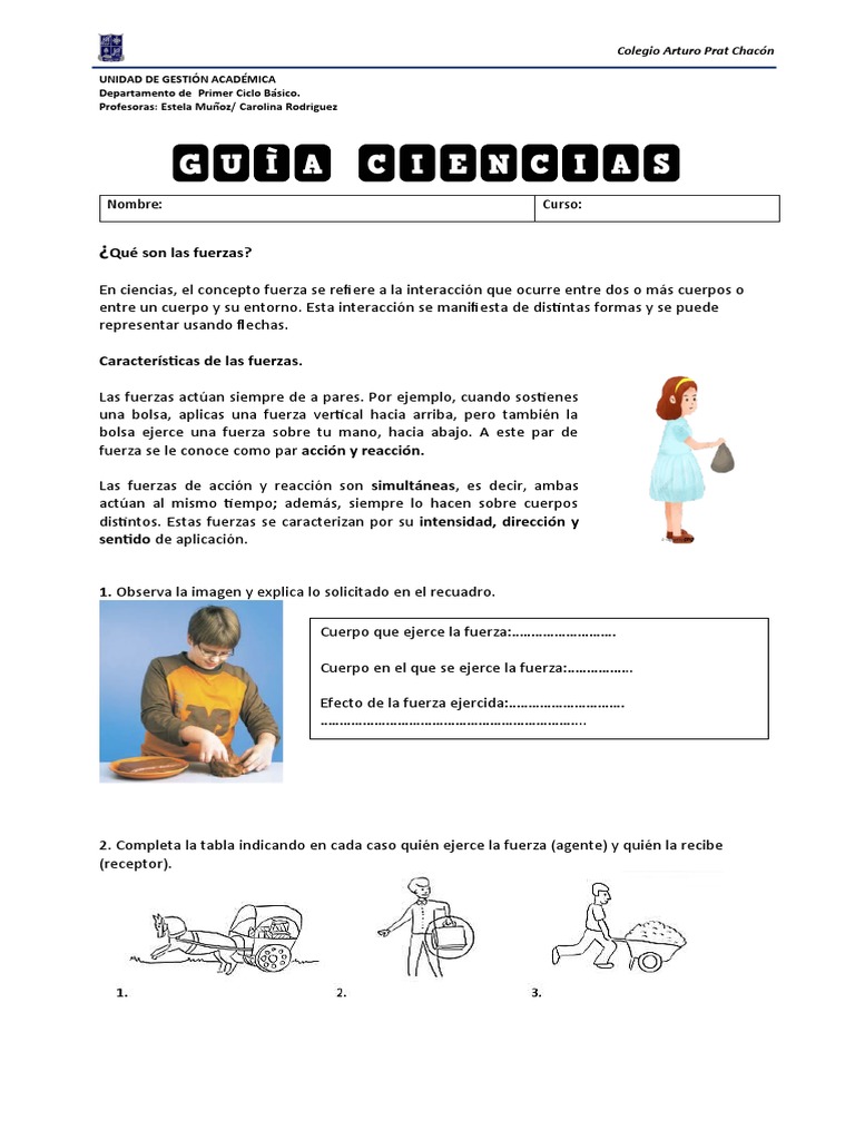 Guia Ciencias Fuerza | PDF | Fuerza | Magnetismo