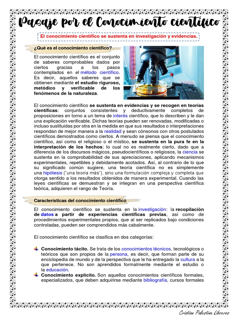 Definición y características del conocimiento científico | PDF | Teoría ...