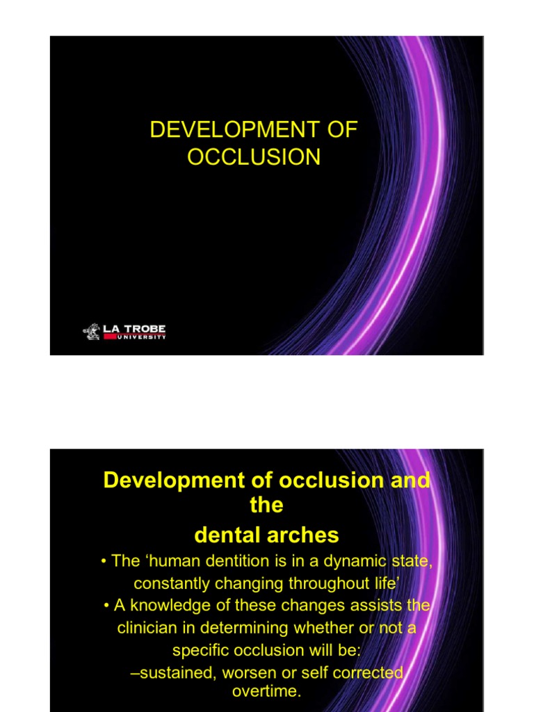 Development of Occlusion (La Trobe University) | PDF