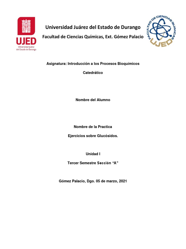 IPB 3A - Ejercicios Sobre Glucósidos | PDF | Salud y bienestar | Tecnología