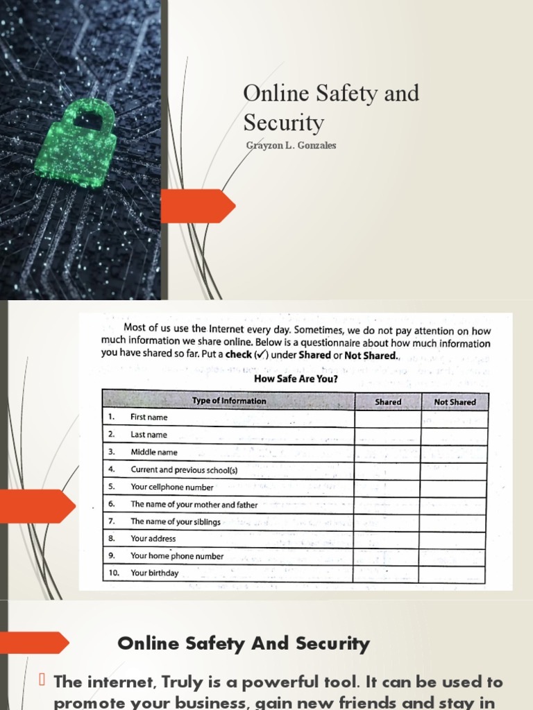 Online Safety Tips by Grayzon Gonzales | PDF | Online And Offline ...