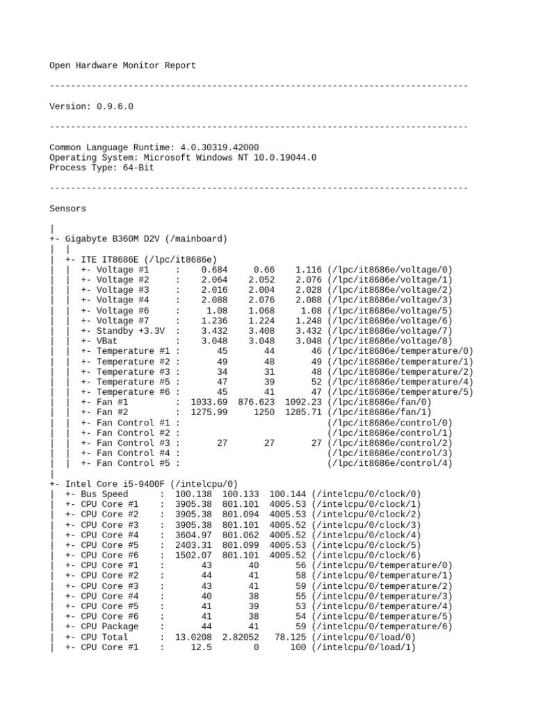 OpenHardwareMonitor Report | Download Free PDF | Graphics Processing Unit | Hard Disk Drive