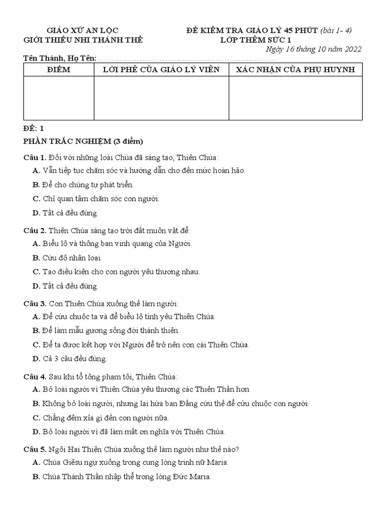 TS1A 45p (Bài 1,2,3,4) | PDF