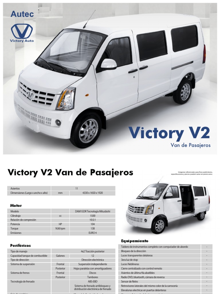 Victory V2 Van-2 | PDF | Vehículo de motor | Vehículos con tracción trasera