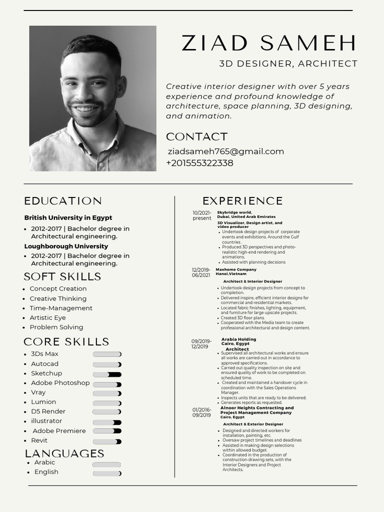 Ziad CV | PDF | Architect | Design