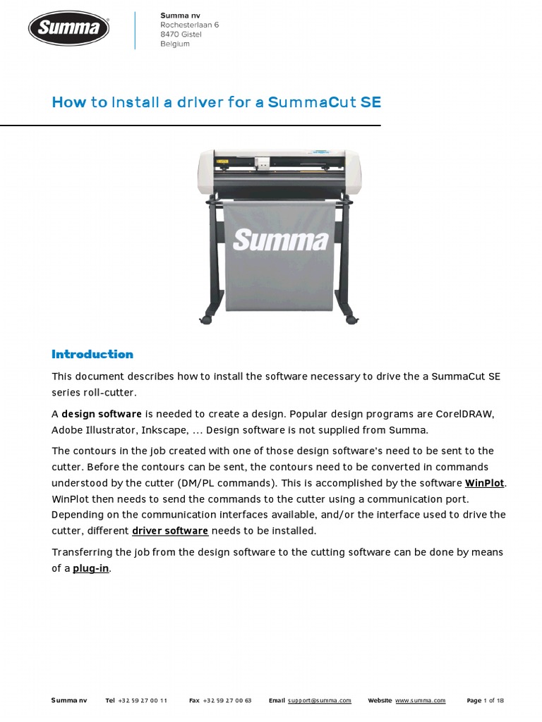 Driver Installation For A SummaCut SE | PDF