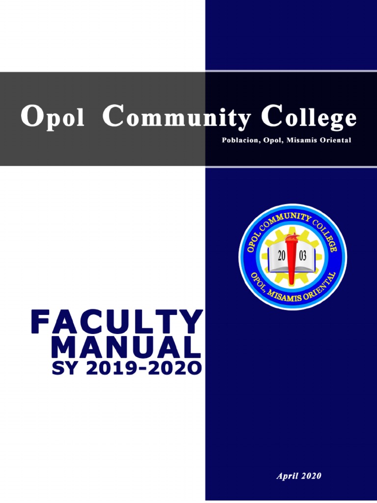 Opol Community College Faculty Manual | PDF | Teachers | Academic Degree
