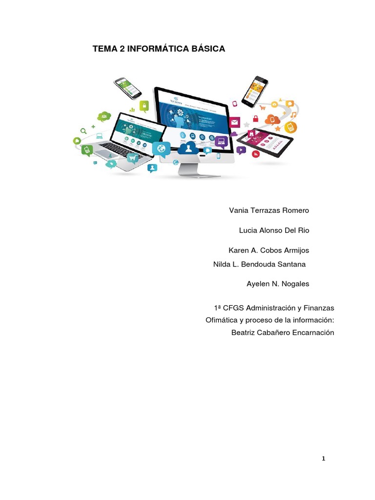 Tema 2 Informática Básica PDF | PDF | Periférico | Hardware de la computadora