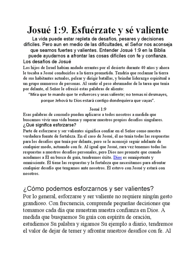 Josué 1 | PDF | Moisés | Libro de Deuteronomio