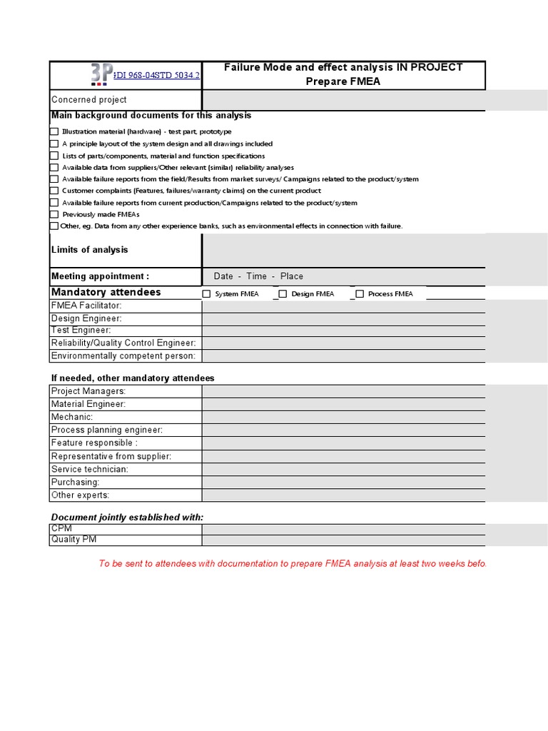 Template FMEA5 | PDF