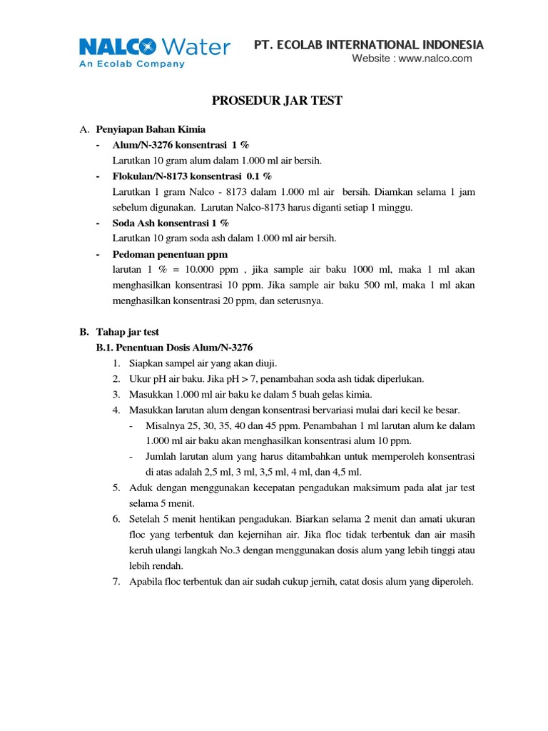 Prosedur Jar Test | PDF