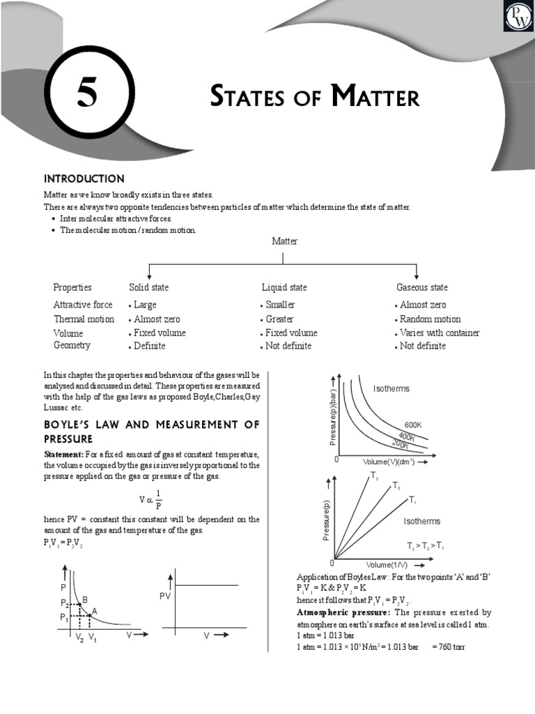 Chapter 03 - States of Matter - Module | PDF | Gases | Temperature