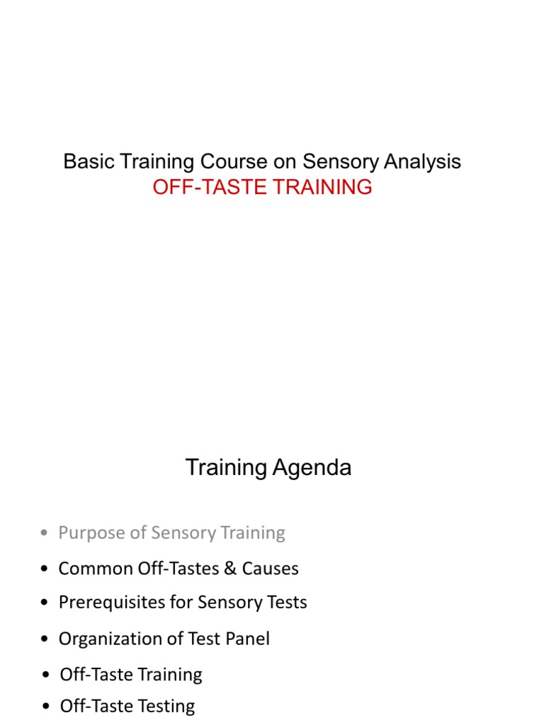 Sensory Off-Taste Training | PDF | Taste | Senses