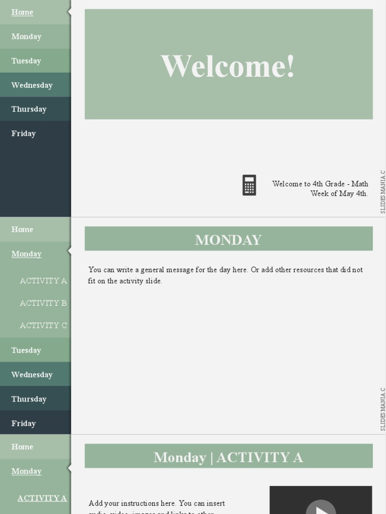 Simple Weekly Planner For Distance Learning With 3 Activities Per Day ...