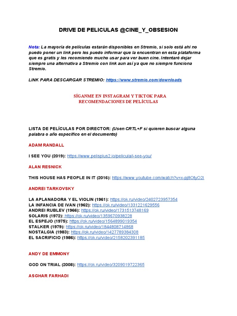 Links de Películas | PDF