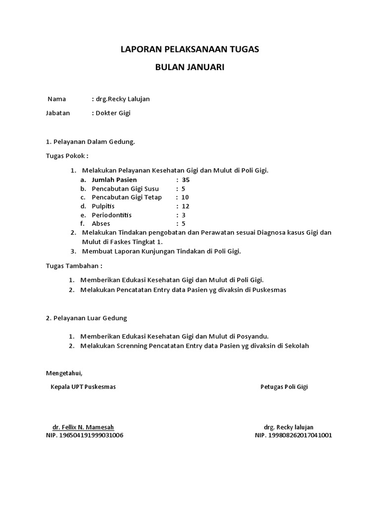 Laporan Capaian Kegiatan Bulanan JKN POli Gigi Jan Feb 2022 | PDF Laporan Capaian Kegiatan Bulanan JKN POli Gigi Jan Feb 2022 | PDF