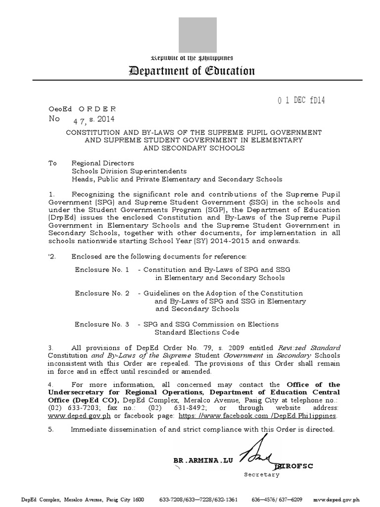 DO - s2014 - 47 SSG Constitution and by Laws | PDF | Impeachment ...