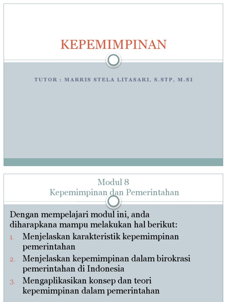 Kepemimpinan Modul 8 Dan 9 | PDF