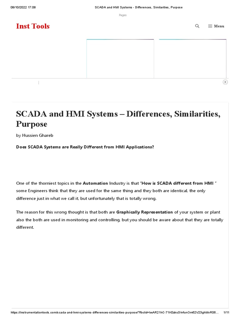 SCADA and HMI Systems - Differences, Similarities, Purpose | PDF | Scada | Programmable Logic ...
