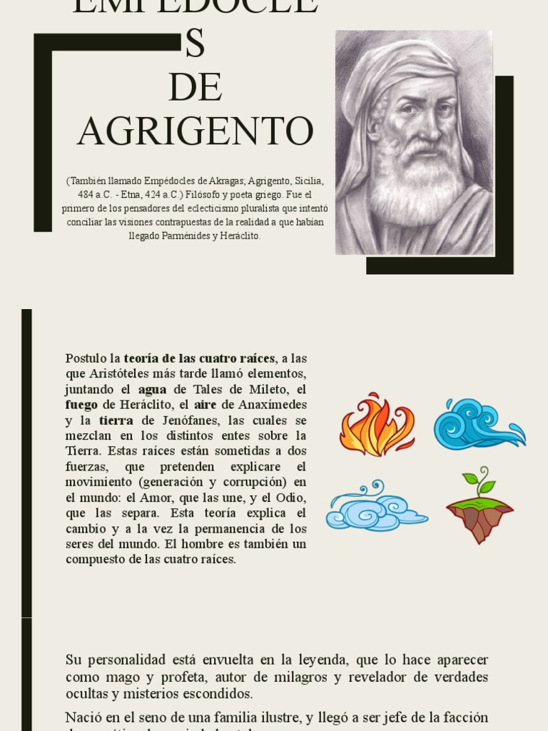 Empédocles: Teoría de los Cuatro Elementos | PDF | Teorías filosóficas ...