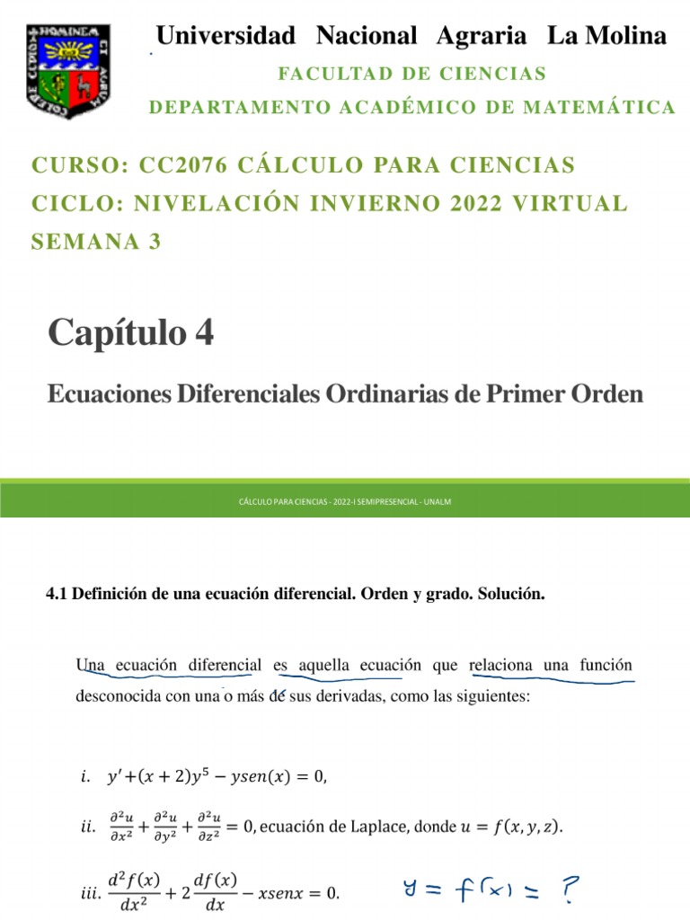 EXPOR-Semana 3 Invierno 2022 - EDO Primer Orden | PDF