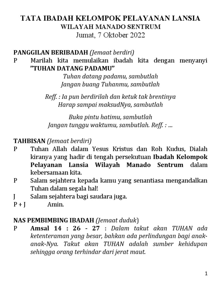 Tata Ibadah Lansia | PDF