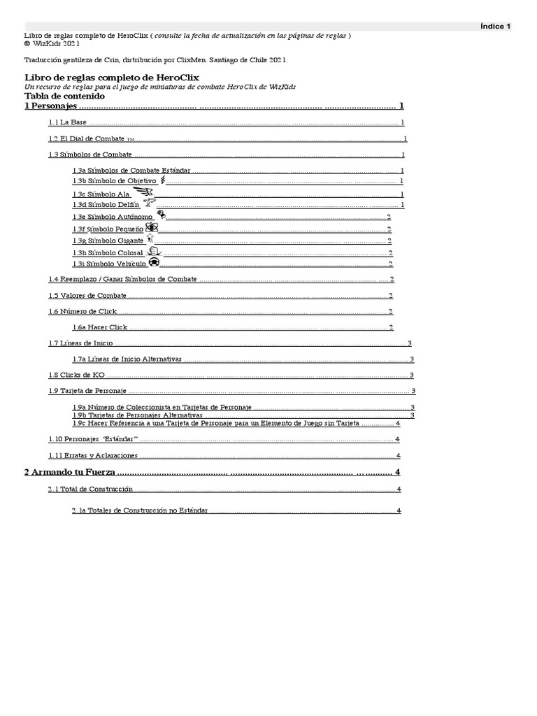 HeroClix Comprensive Rules Español | PDF
