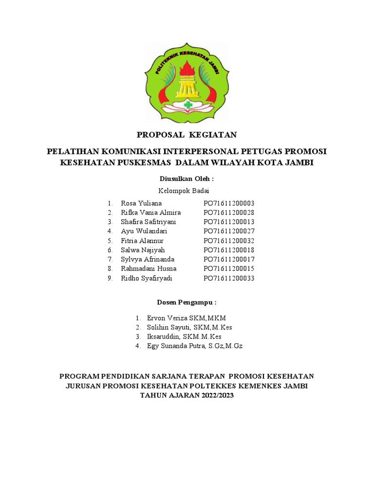 Proposal Kegiatan MK - Pelatihan-Kel.2 | PDF