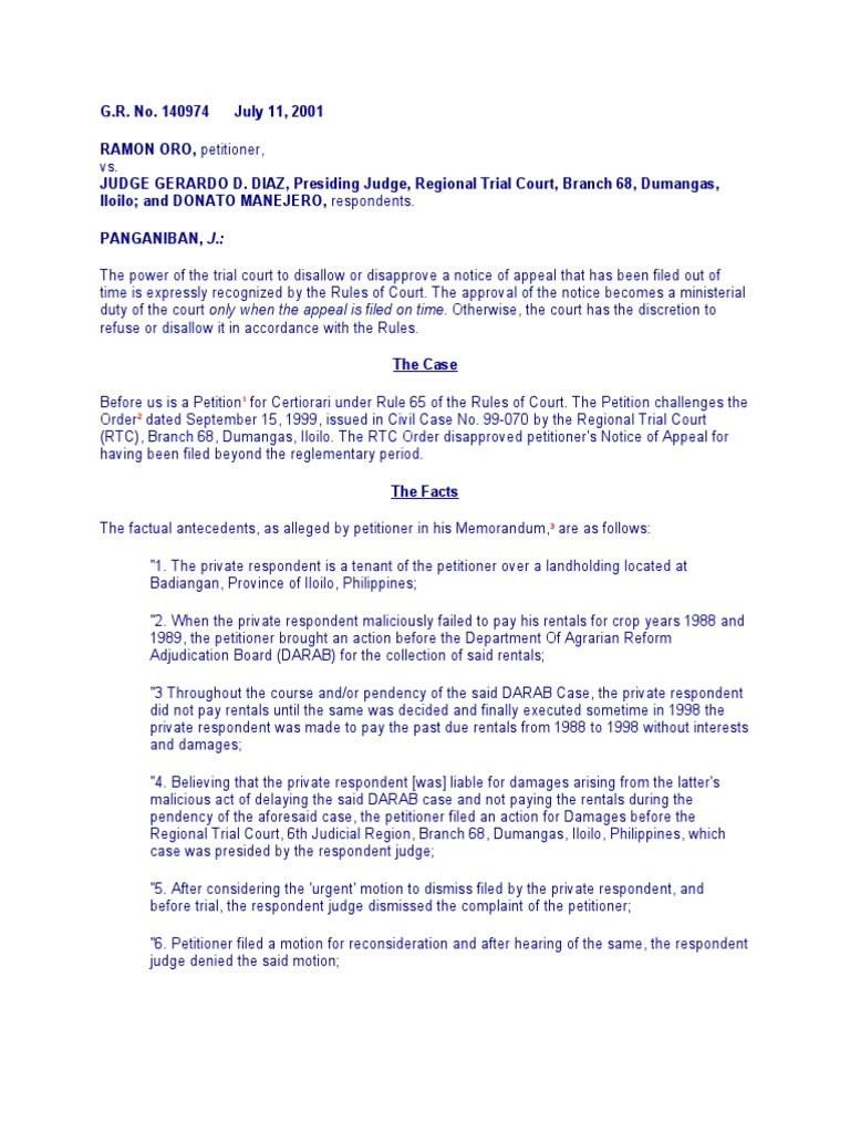 The Power of the Trial Court to Disallow an Untimely Notice of Appeal ...