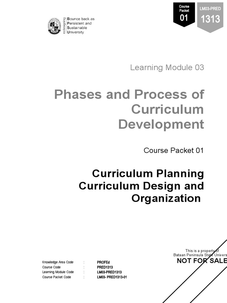 Module - Curriculum Planning, Design and Organization | PDF ...
