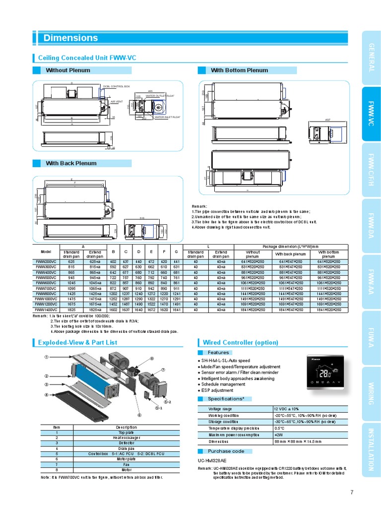 FWW FUW Horizontal Type FCU Catalogue - LR-trang-7 | PDF | Building Engineering | Physical ...