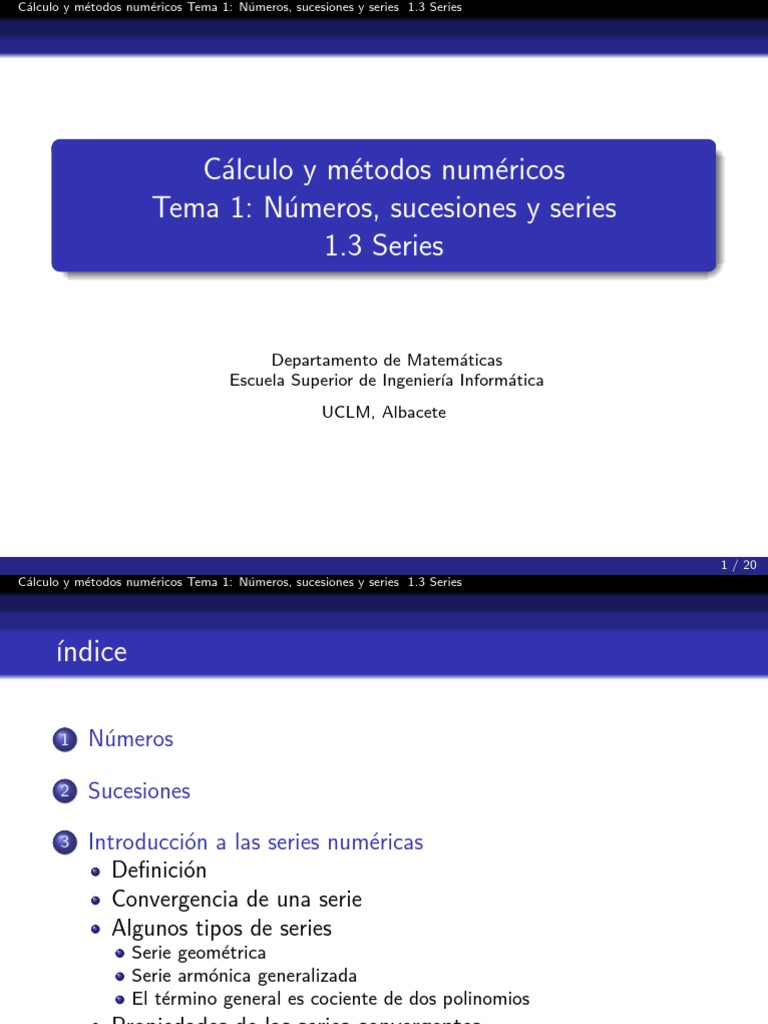 Introducción a las series numéricas: definición, convergencia y ...