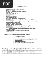 Diagnostic Test Lesson Plan | PDF | Teachers | Learning