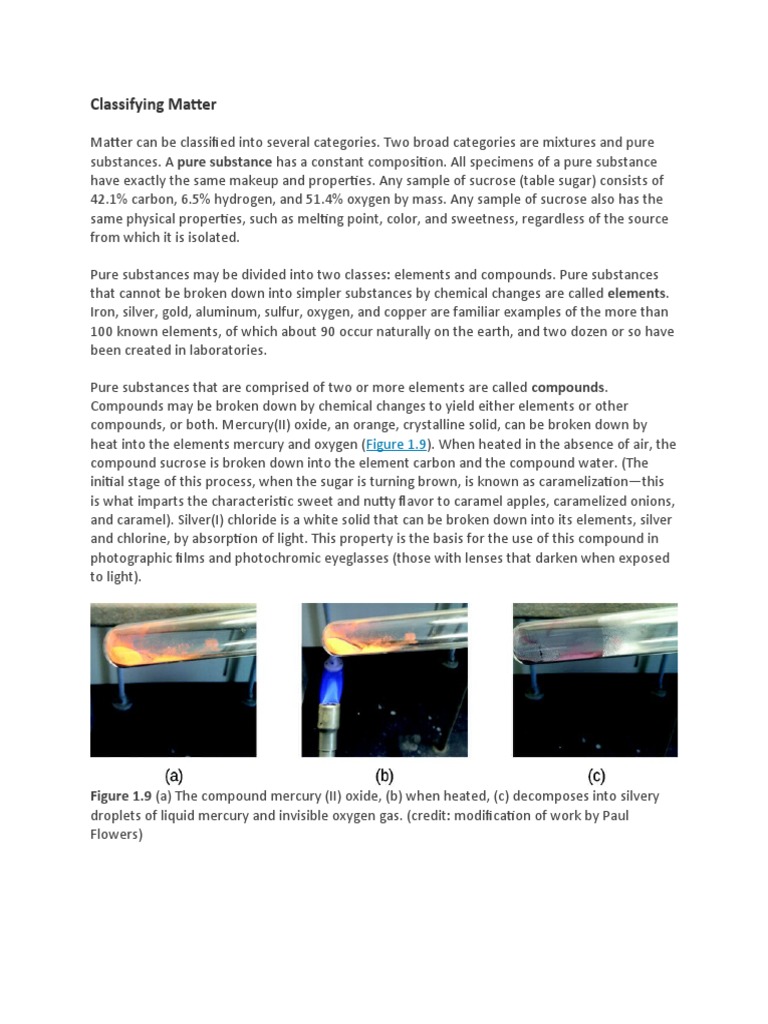 Classifying Matter | PDF