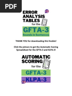 GFTA-3 English Record Form | PDF | Syllable | Oral Communication