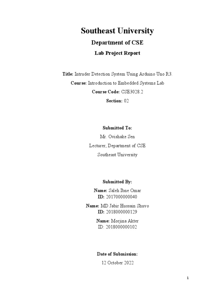 Intruder Detection System Using Arduino Uno R3 Pdf 2490