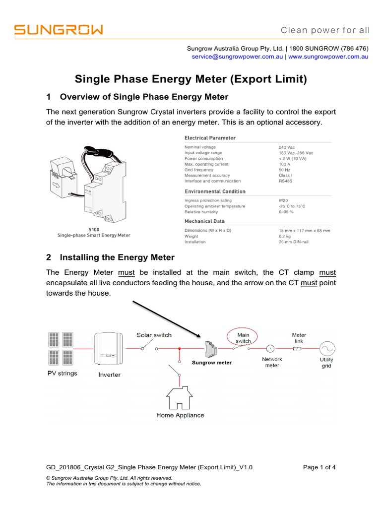 GD - 201806 - Crystal G2 - Single Phase Energy Meter (Export Limit ...