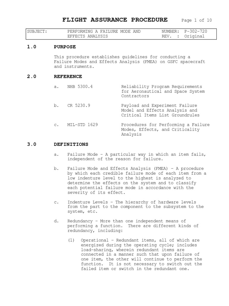 FMEA Nasa Spacecraft | PDF | Reliability Engineering | Engineering
