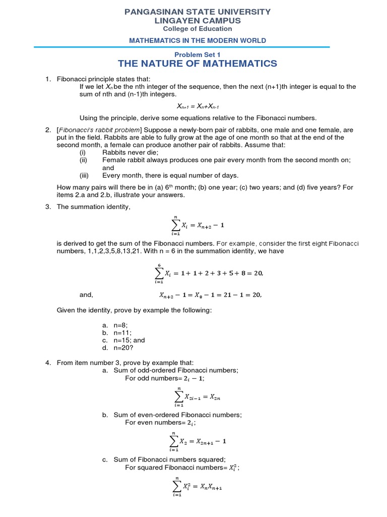 MMW, Problem Set 1 | PDF | Summation | Discrete Mathematics