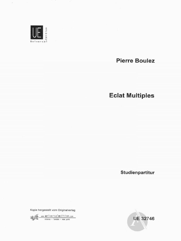 Boulez - Eclat - Multiples | PDF