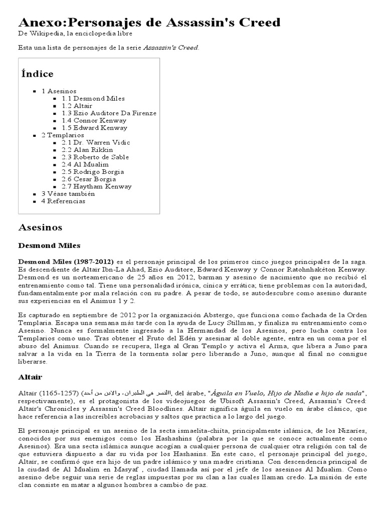 Vease Tambien Assassins Creed Assassins | PDF