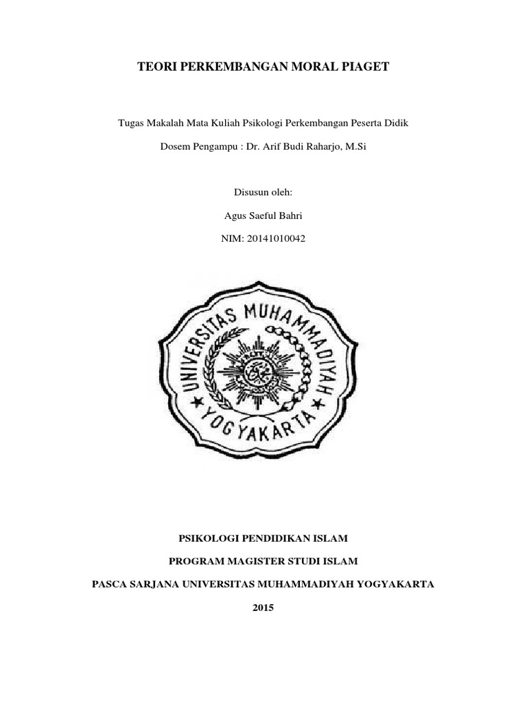 TEORI - PERKEMBANGAN - MORAL - PIAGET Mklah Daifa | PDF | Sains ...