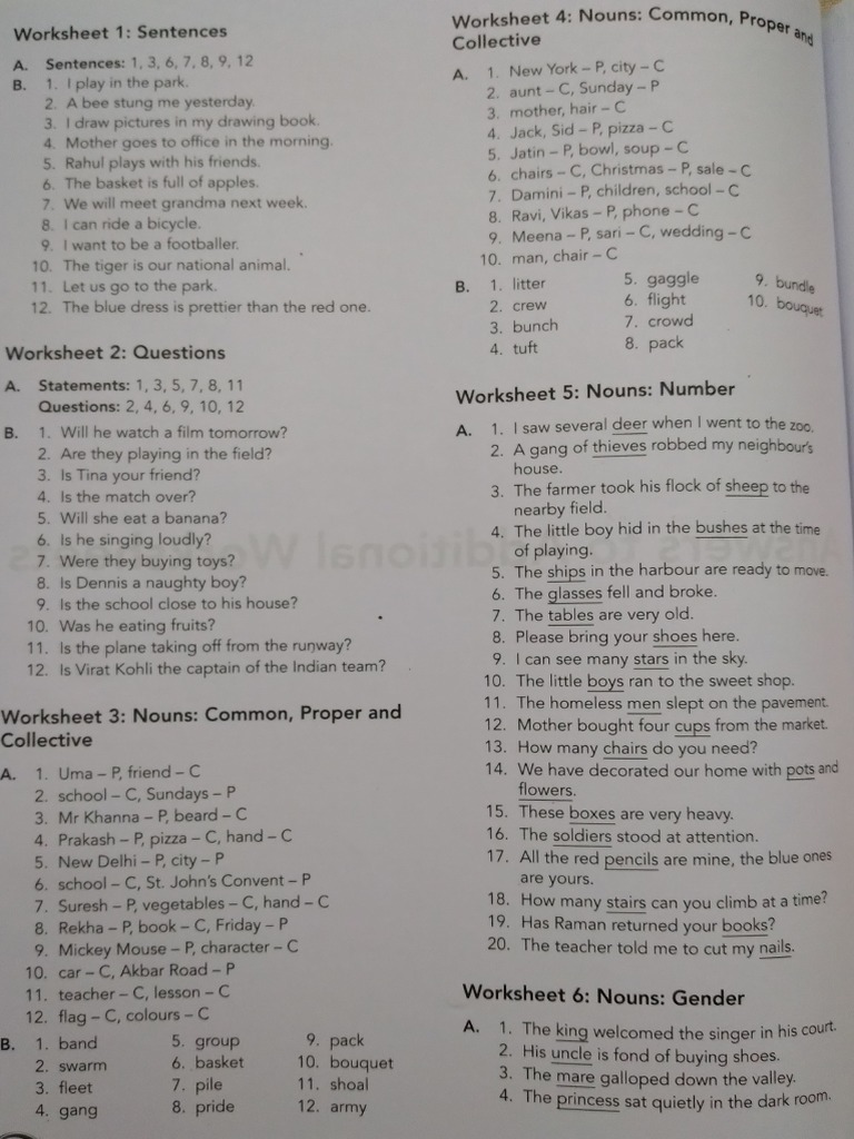 English 1 Worksheets | PDF