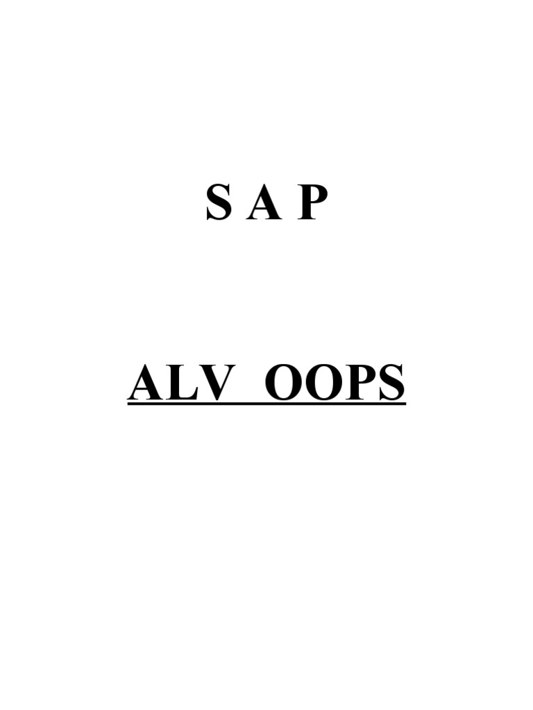 Alv Oops Pdf Object Oriented Programming Object Computer Science