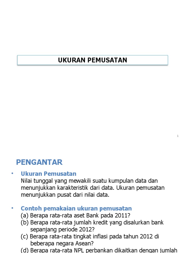 Ukuran Pemusatan Pert 3 Dan 4 | PDF